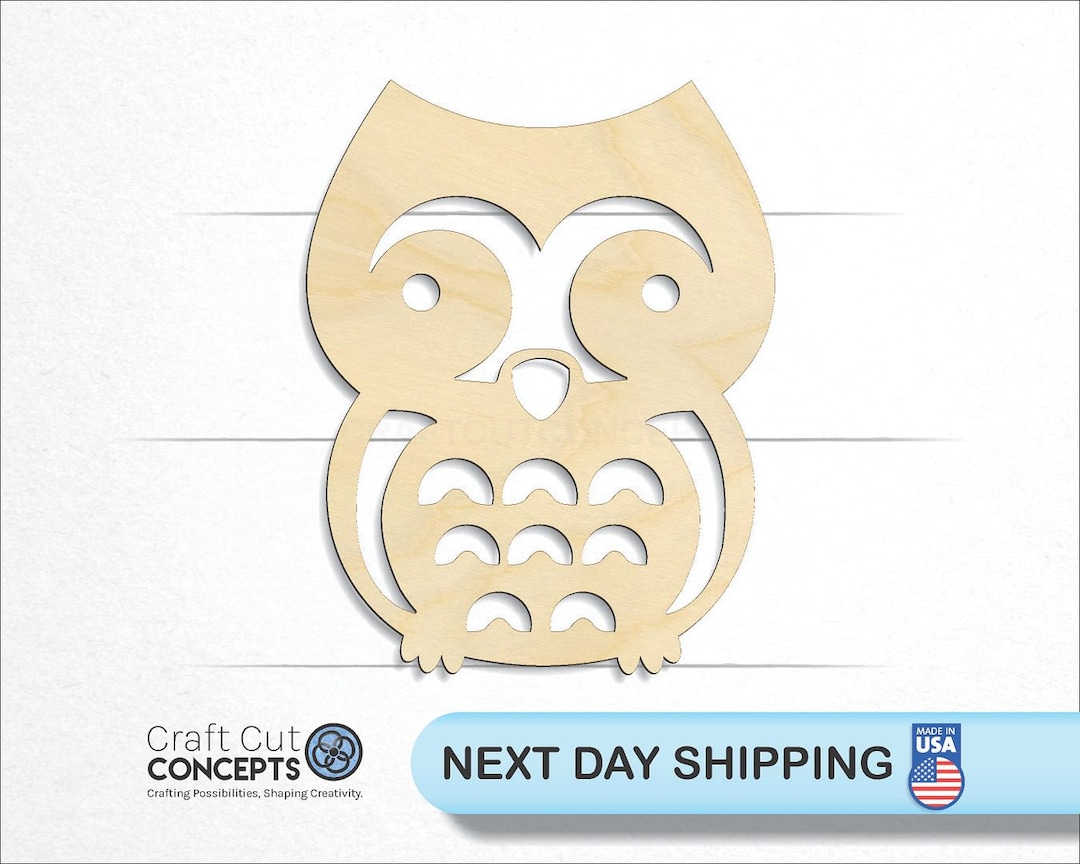 Cute Crafty Owl - Laser Cut Unfinished Wood Cutout Craft Shapes - Etsy