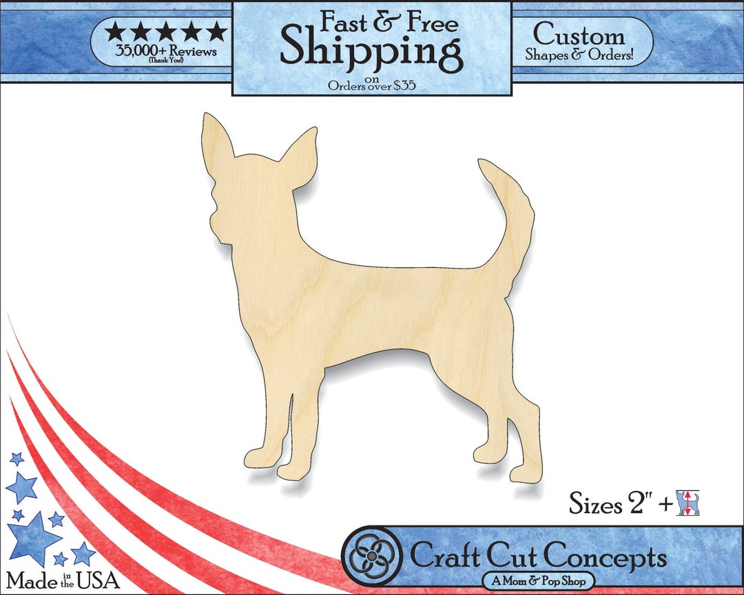 Chihuahua Cutout Large & Small Pick Size Unfinished Wood - Etsy