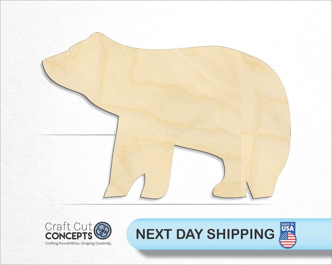 Bear Cub Shape - Laser Cut Unfinished Wood Cutout Craft Shapes - Etsy