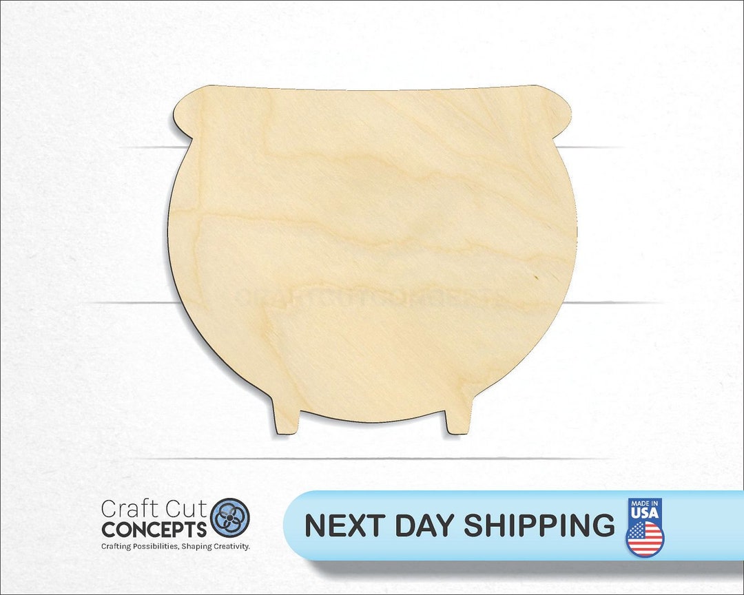 Witch Cauldron - Laser Cut Unfinished Wood Cutout Craft Shapes - Etsy