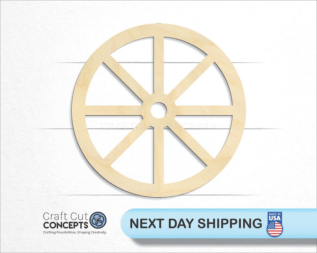 Spoked Wagon Wheel - Laser Cut Unfinished Wood Cutout Craft Shapes - Etsy