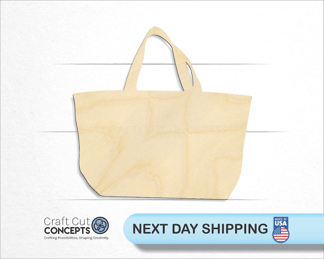 Wide Tote Bag - Laser Cut Unfinished Wood Cutout Craft Shapes - Etsy