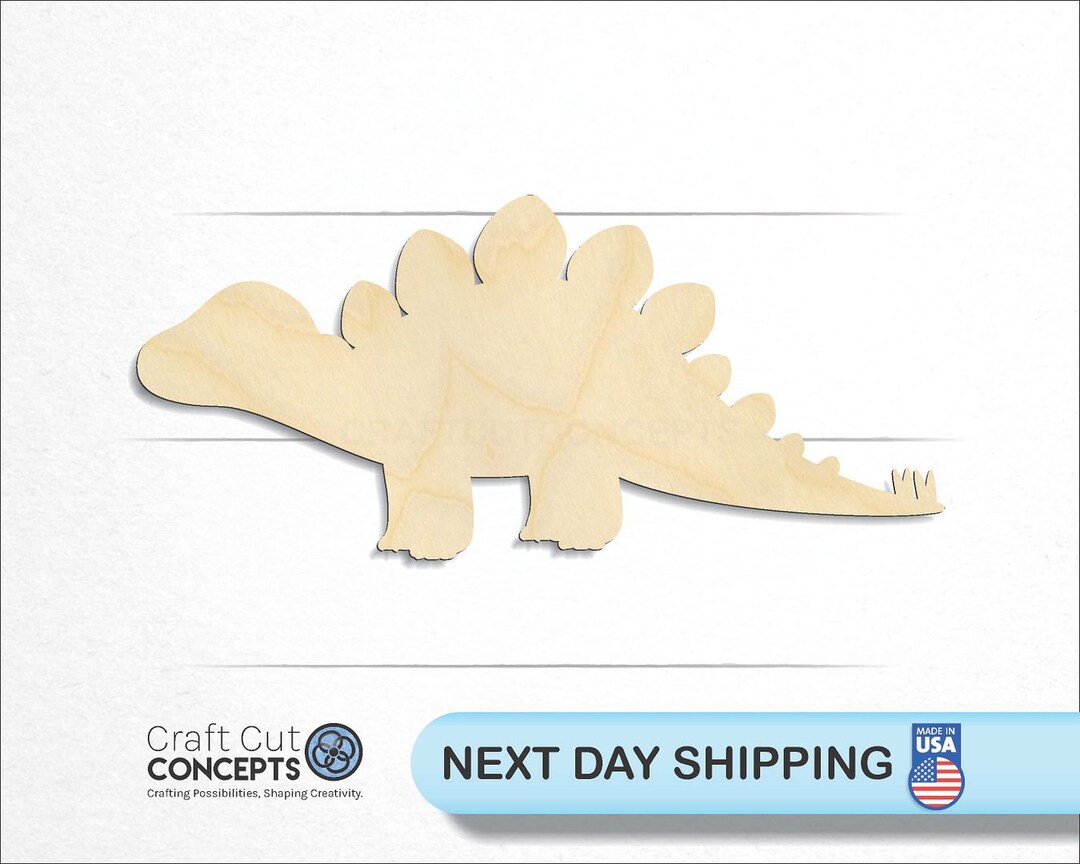 Baby Dinosaur Stegosaurus Shape - Laser Cut Unfinished Wood Cutout ...