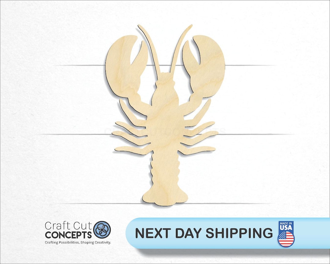 Lobster - Laser Cut Unfinished Wood Cutout Craft Shapes - Etsy