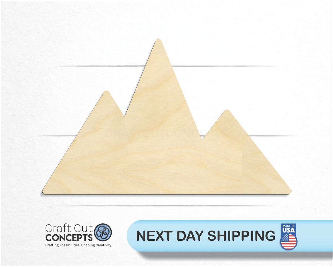 Crafty Mountain Peaks - Laser Cut Unfinished Wood Cutout Craft Shapes ...