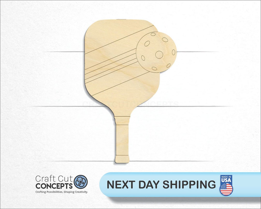 Pickle Ball Paddle - Laser Cut Unfinished Wood Cutout Craft Shapes - Etsy