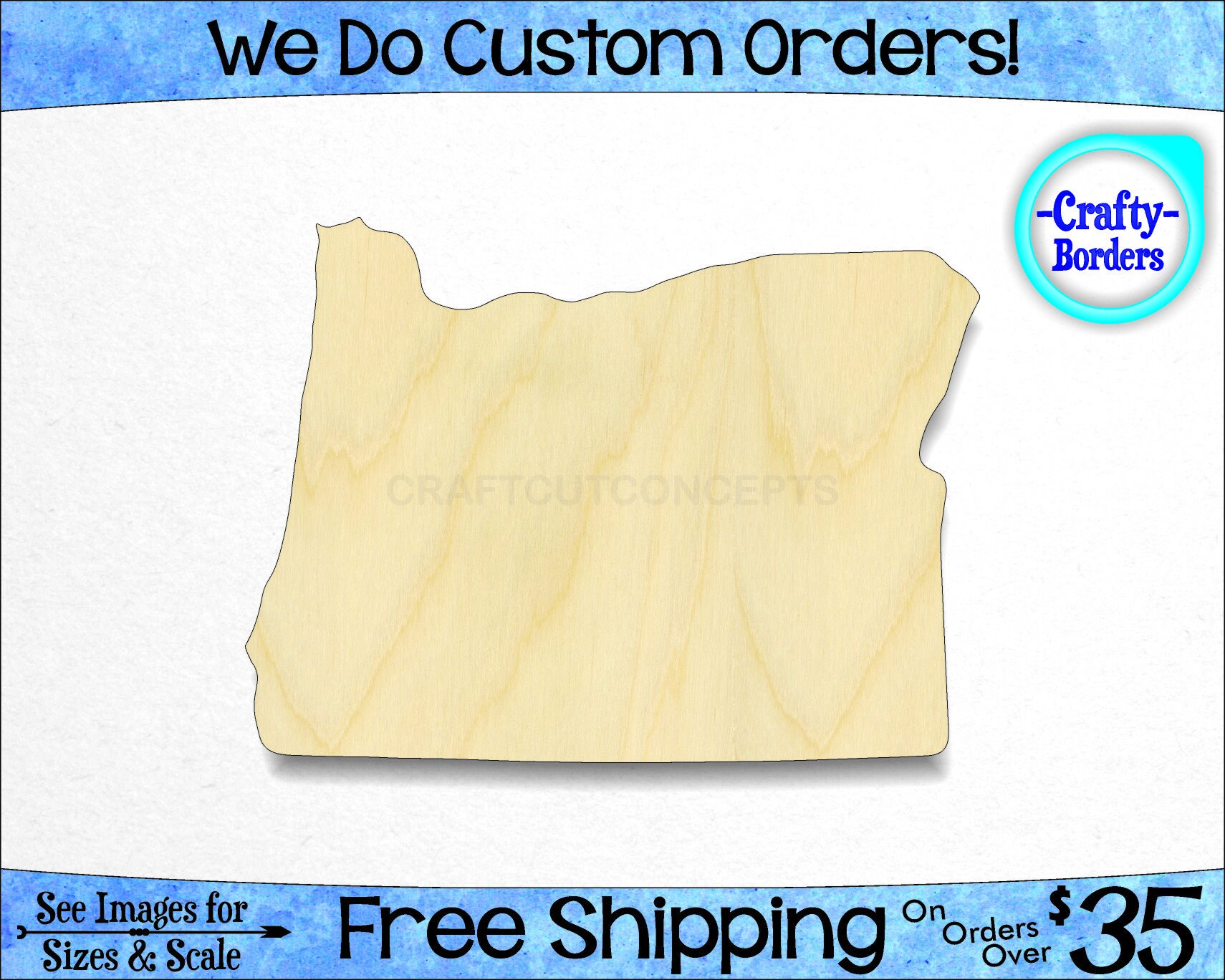 Oregon OR Crafty Borders State Cutout Large & Small Pick - Etsy
