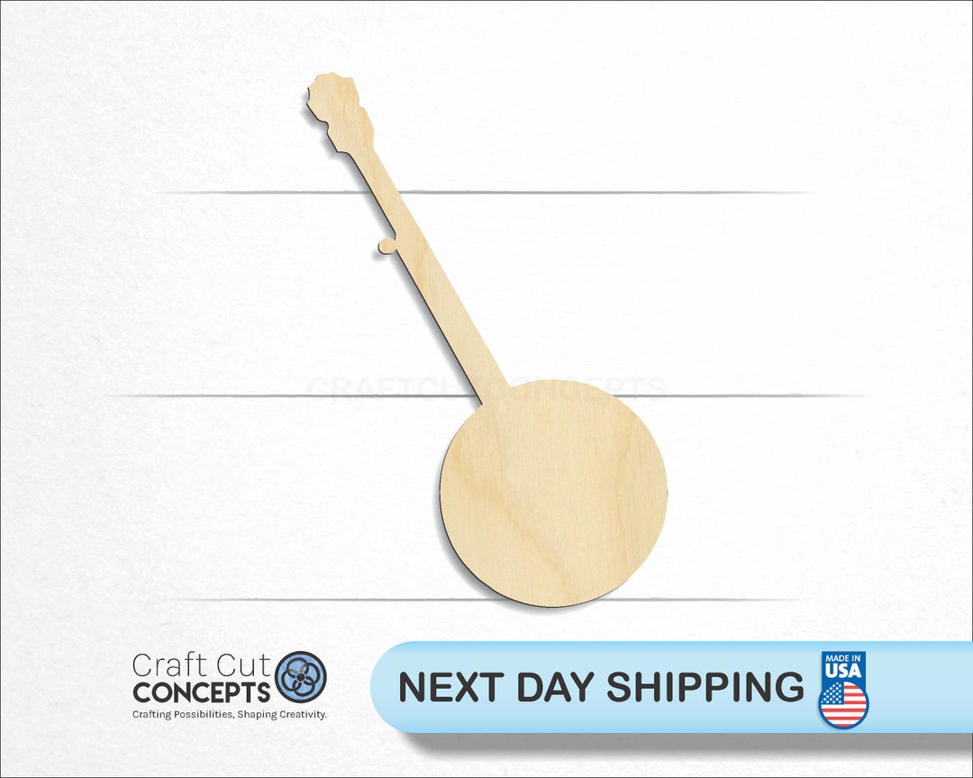 Banjo - Laser Cut Unfinished Wood Cutout Craft Shapes - Etsy