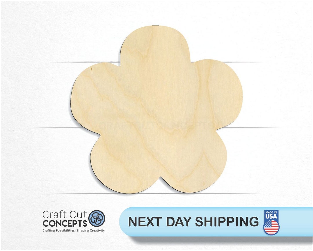 Simple Flower - Laser Cut Unfinished Wood Cutout Craft Shapes - Etsy