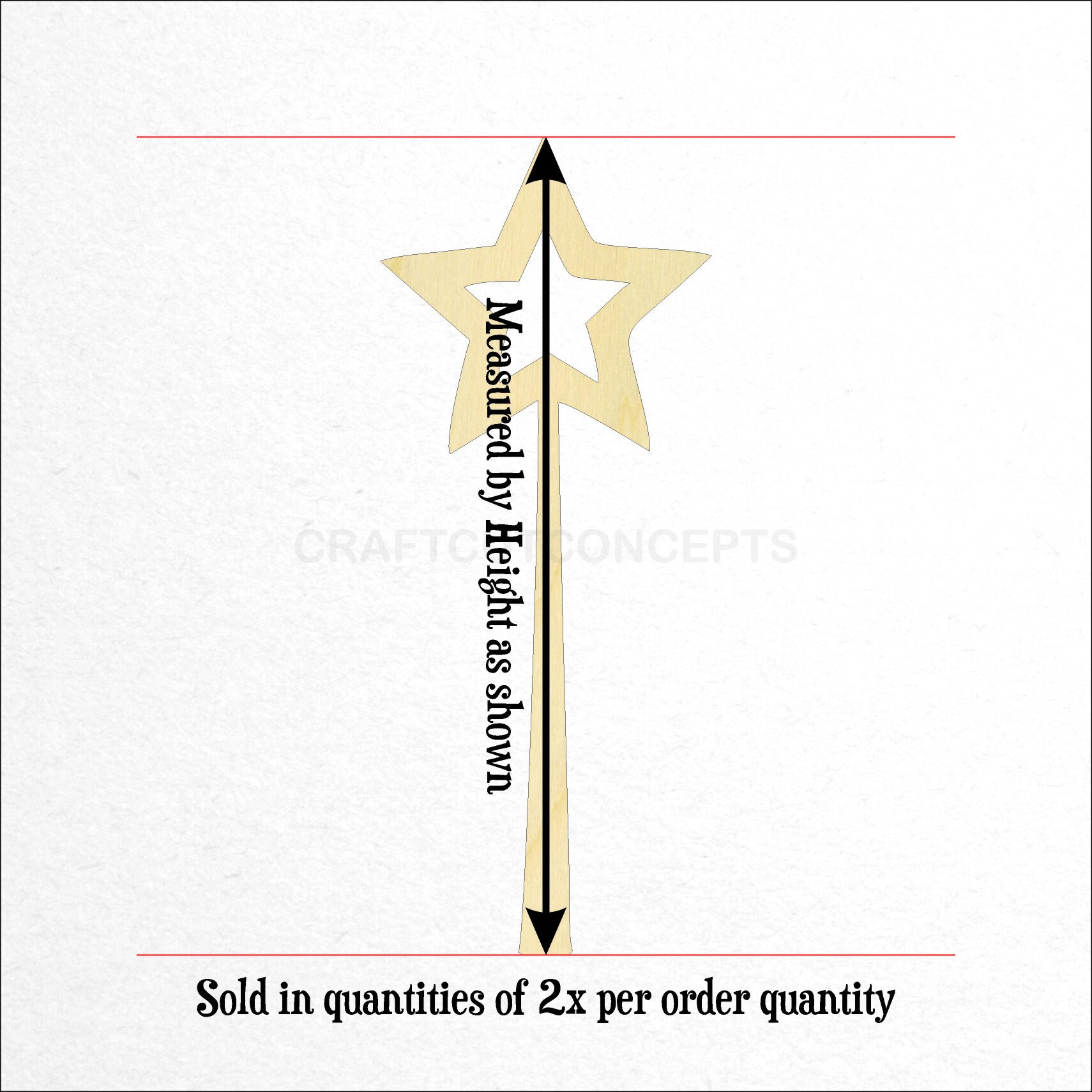 Fairy Wand Shape X2 Large & Small Pick Size Unfinished | Etsy