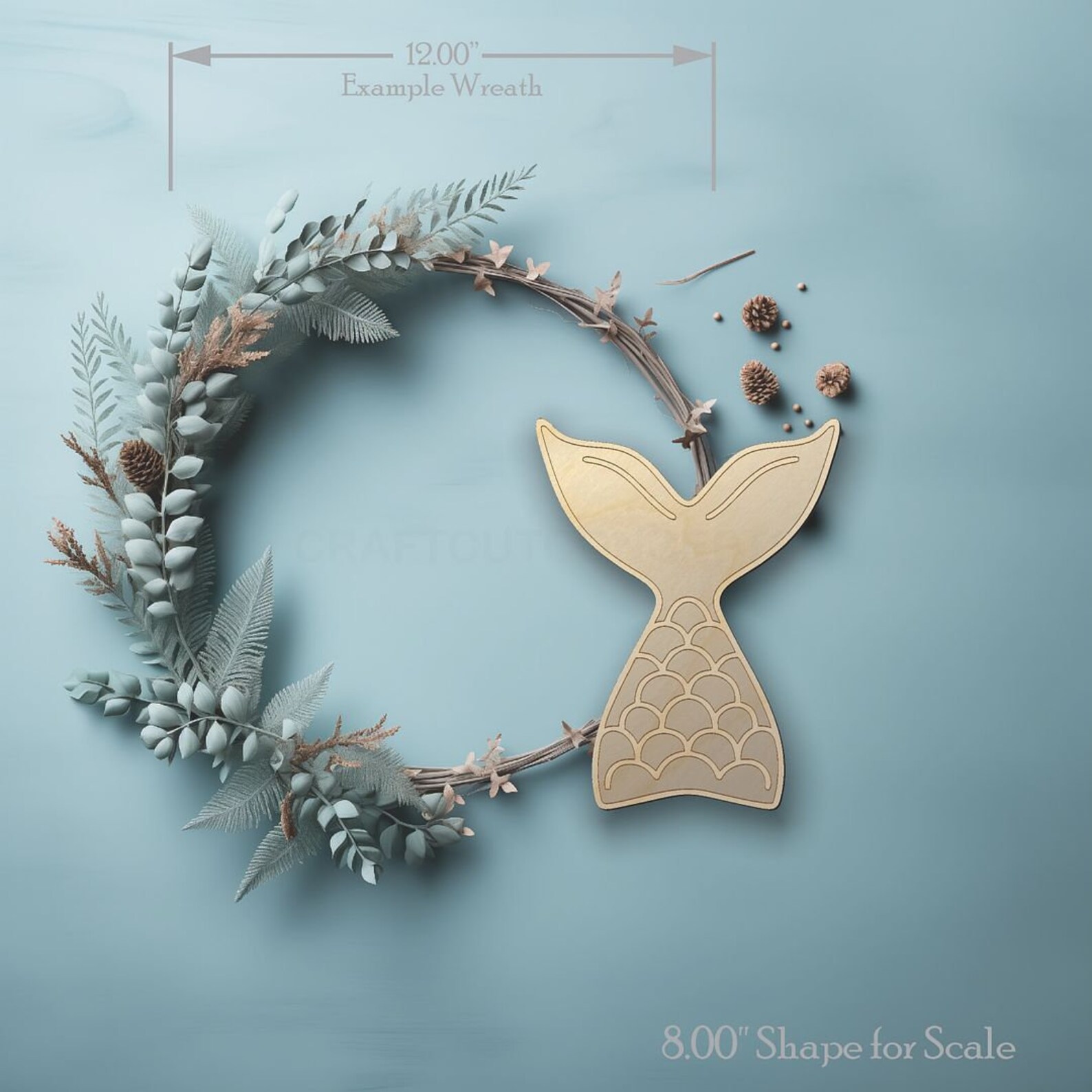 Scaled Mermaid Tail - Laser Cut Unfinished Wood Cutout Craft Shapes - Etsy