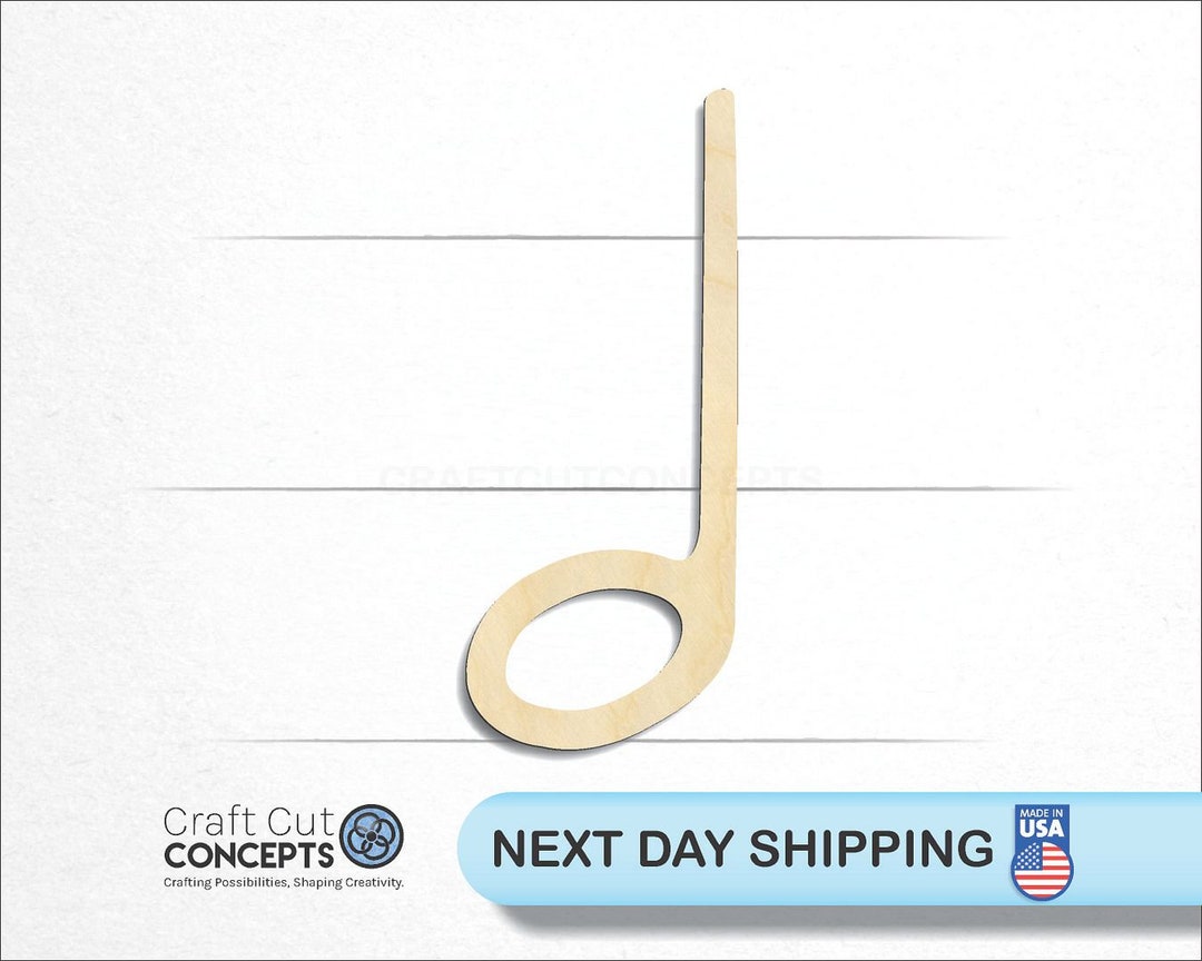 Half Note Laser Cut Unfinished Wood Cutout Craft Shapes - Etsy