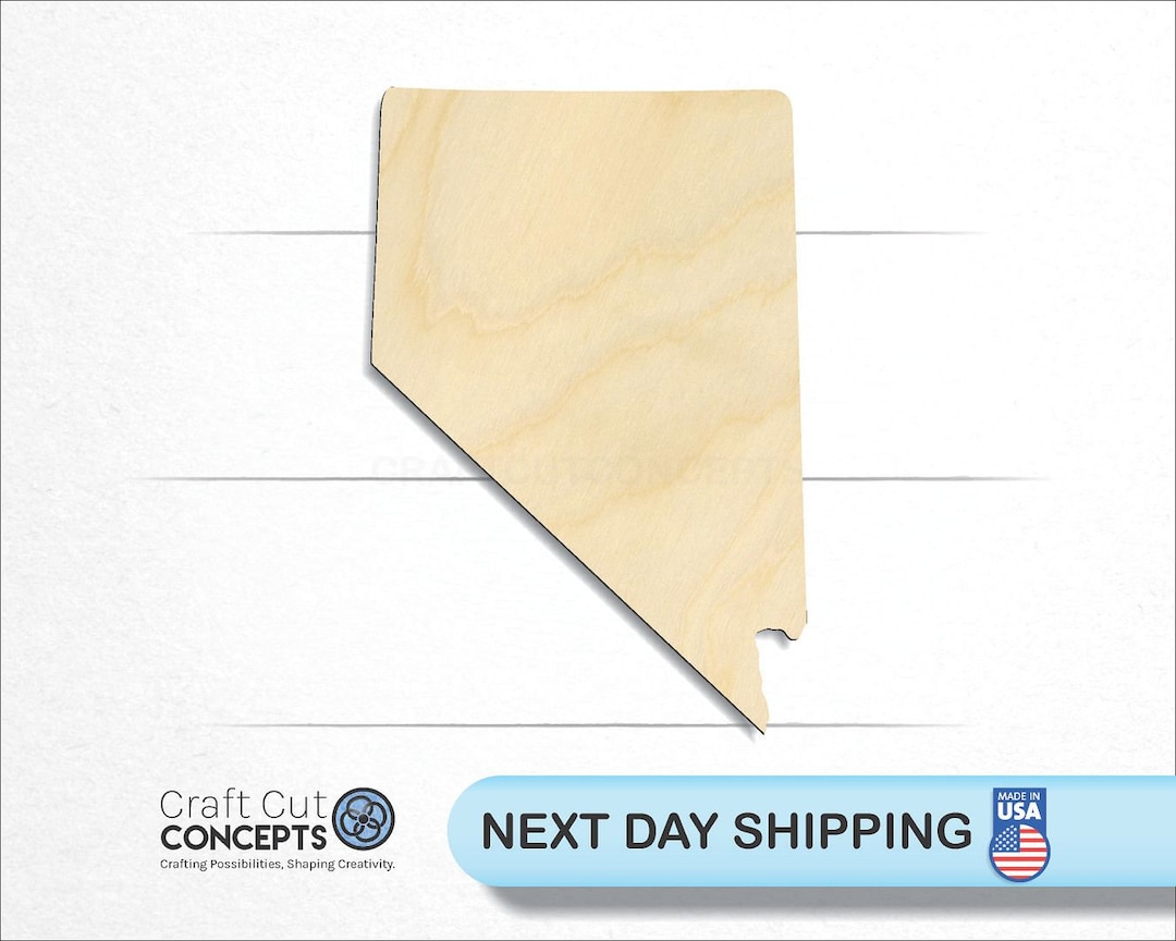 Nevada NV State Crafty - Laser Cut Unfinished Wood Cutout Craft Shapes ...