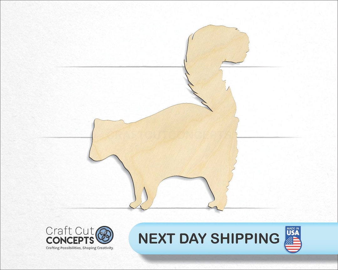 Skunk - Laser Cut Unfinished Wood Cutout Craft Shapes - Etsy