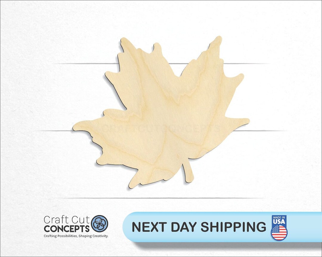 Maple Leaf Sillouette - Laser Cut Unfinished Wood Cutout Craft Shapes ...