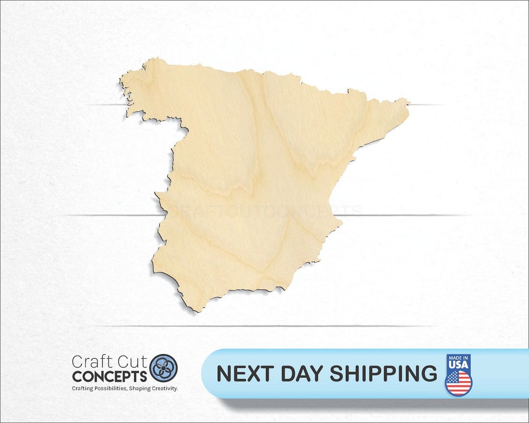 Spain - Laser Cut Unfinished Wood Cutout Craft Shapes - Etsy