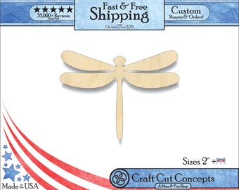 Dragonfly Shape, MULTIPLE SIZES, Laser Cut, Unfinished Wood, Cutout ...