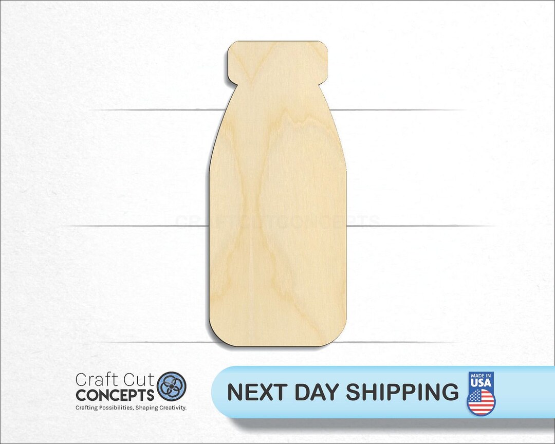 Vintage Milk Bottle - Laser Cut Unfinished Wood Cutout Craft Shapes - Etsy