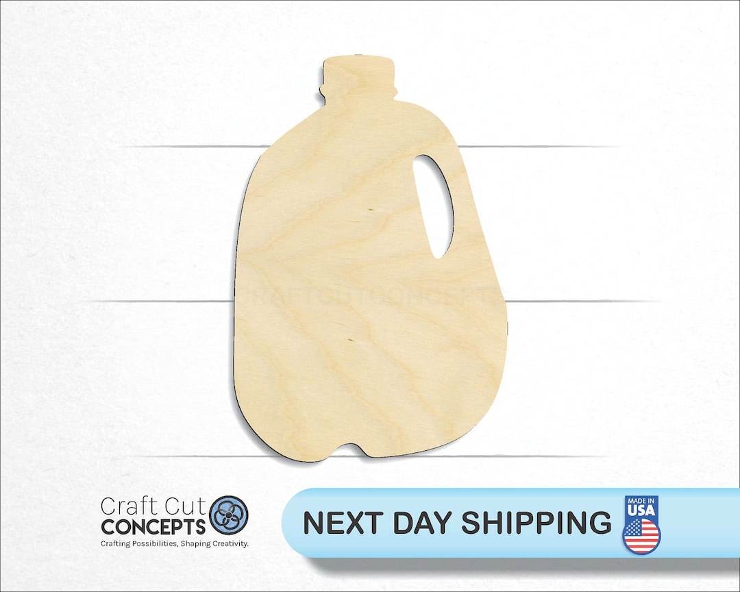 Milk Jug - Laser Cut Unfinished Wood Cutout Craft Shapes - Etsy