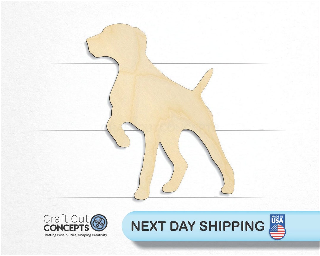 German Shorthaired Pointer Dog - Laser Cut Unfinished Wood Cutout Craft ...