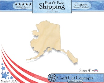 Alaska State Laser Cut Out Unfinished Wood Shape Craft Supply - Etsy