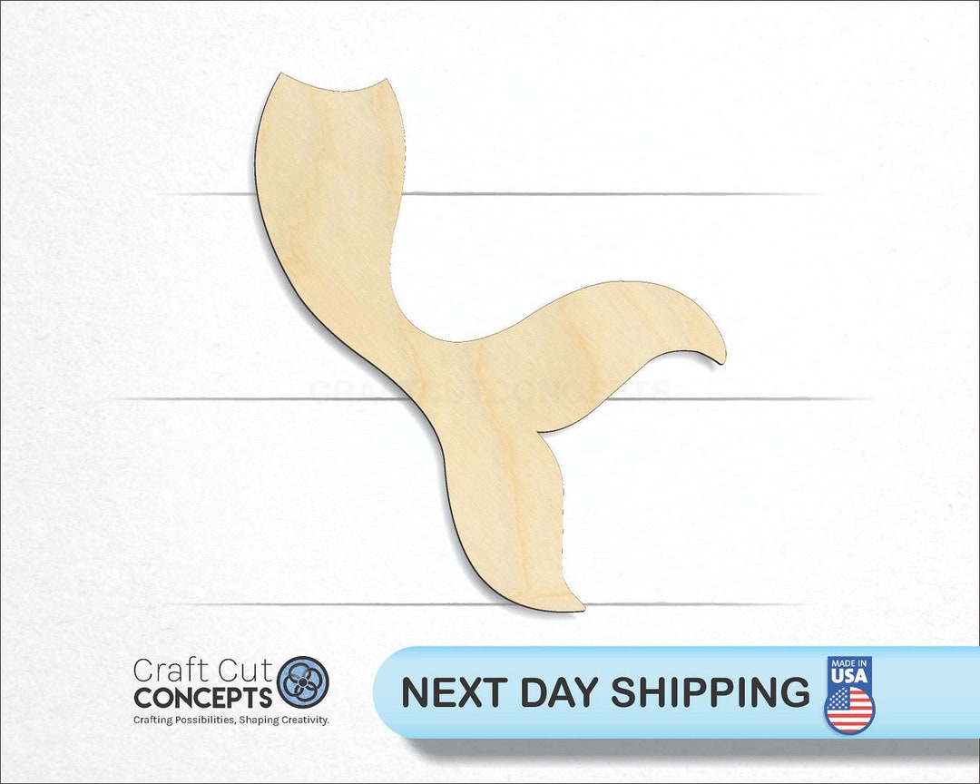 Mermaid Tail - Laser Cut Unfinished Wood Cutout Craft Shapes - Etsy