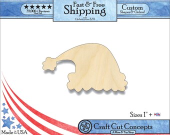 Santa Hat Wood Cutout 170181 Ornaments Tags Unfinished - Etsy