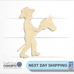 Cowboy Kid - Laser Cut Unfinished Wood Cutout Craft Shapes - Etsy