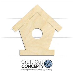 Garden Bird House - Laser Cut Unfinished Wood Cutout Craft Shapes - Etsy