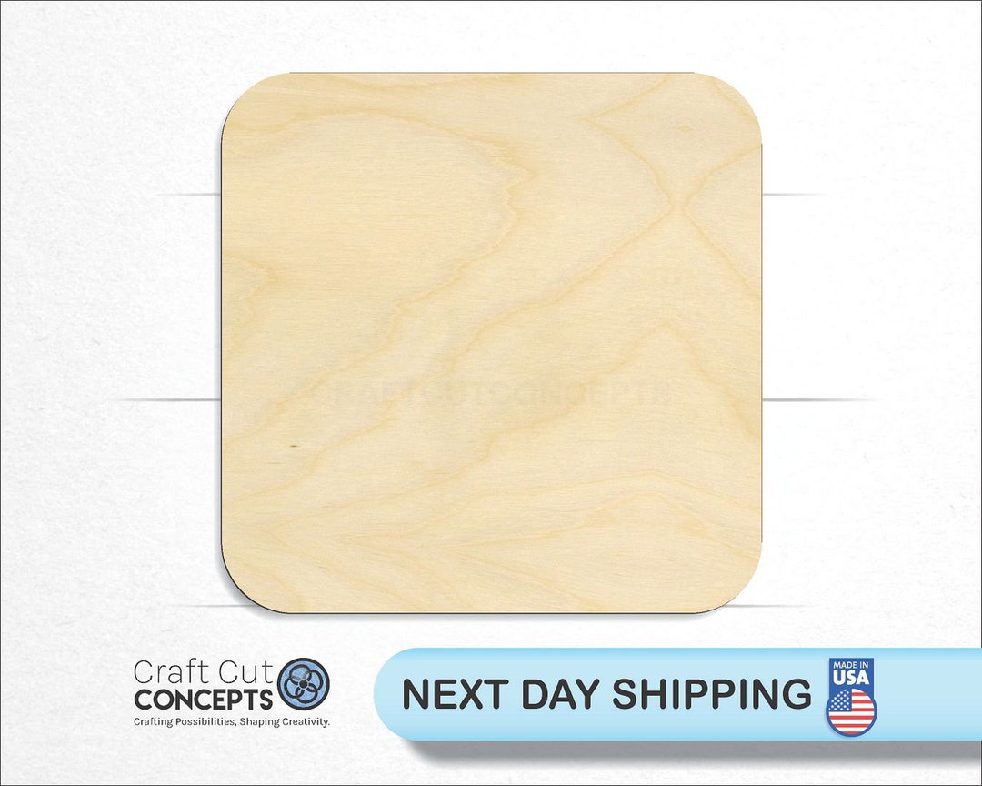 Rounded Square - Laser Cut Unfinished Wood Cutout Craft Shapes - Etsy