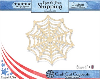 Spider Web Laser Cut Out Unfinished Wood Shape Craft Supply - Etsy