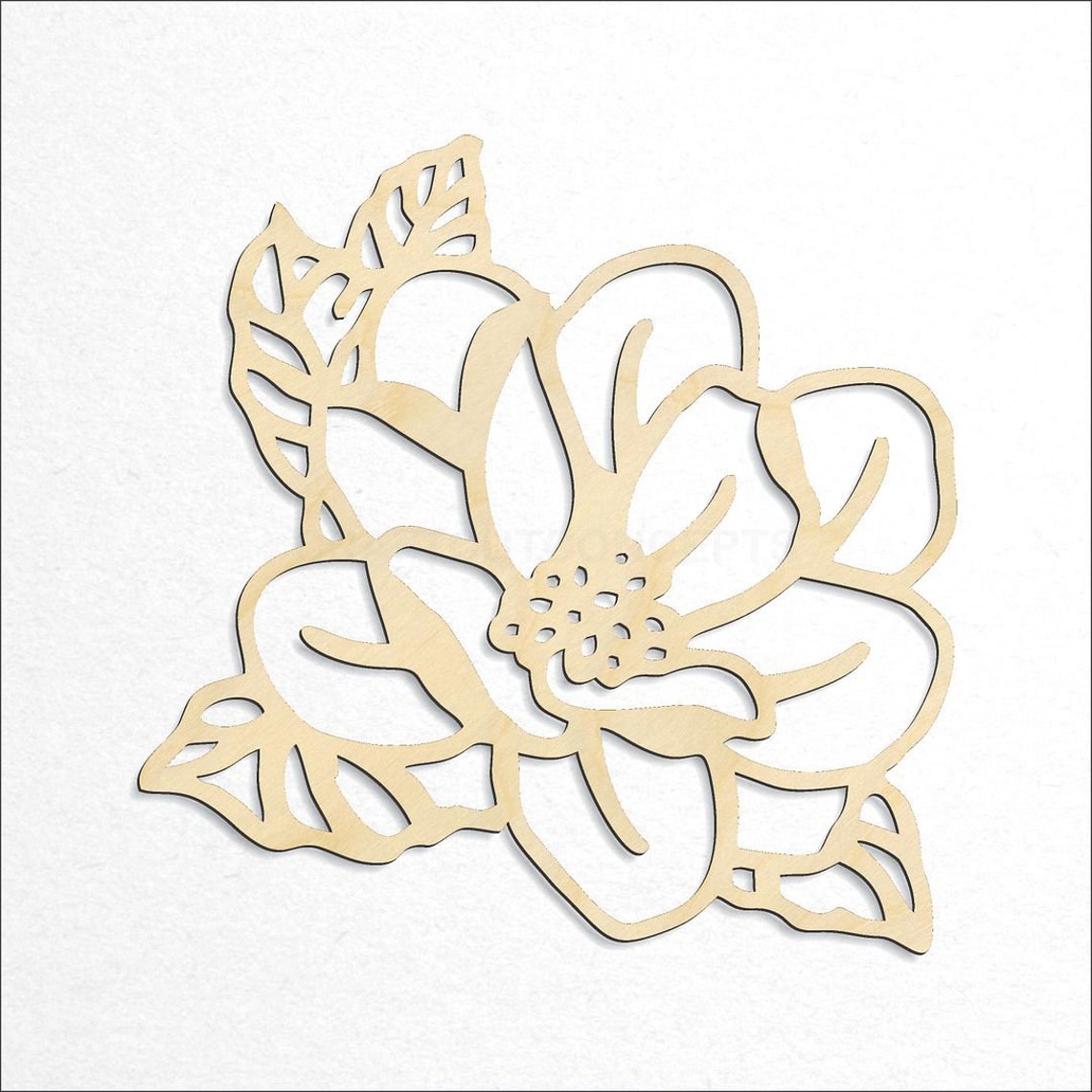 Magnolia Flower - Laser Cut Unfinished Wood Cutout Craft Shapes - Etsy