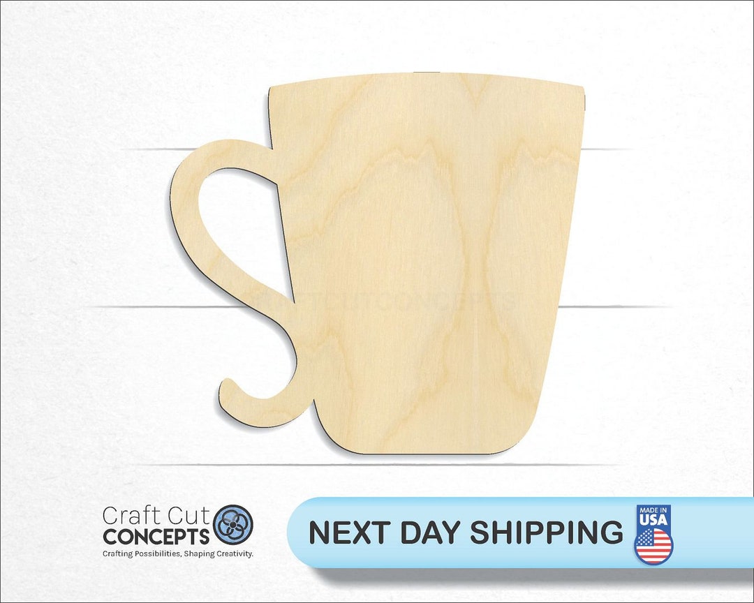 Coffee Cup - Laser Cut Unfinished Wood Cutout Craft Shapes - Etsy