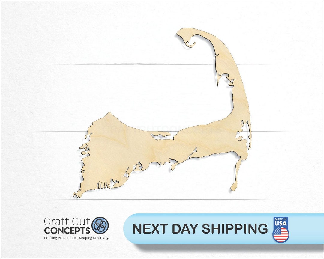 Cape Cod Massachusetts - Laser Cut Unfinished Wood Cutout Craft Shapes ...
