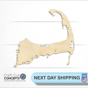 Cape Cod Massachusetts - Laser Cut Unfinished Wood Cutout Craft Shapes ...