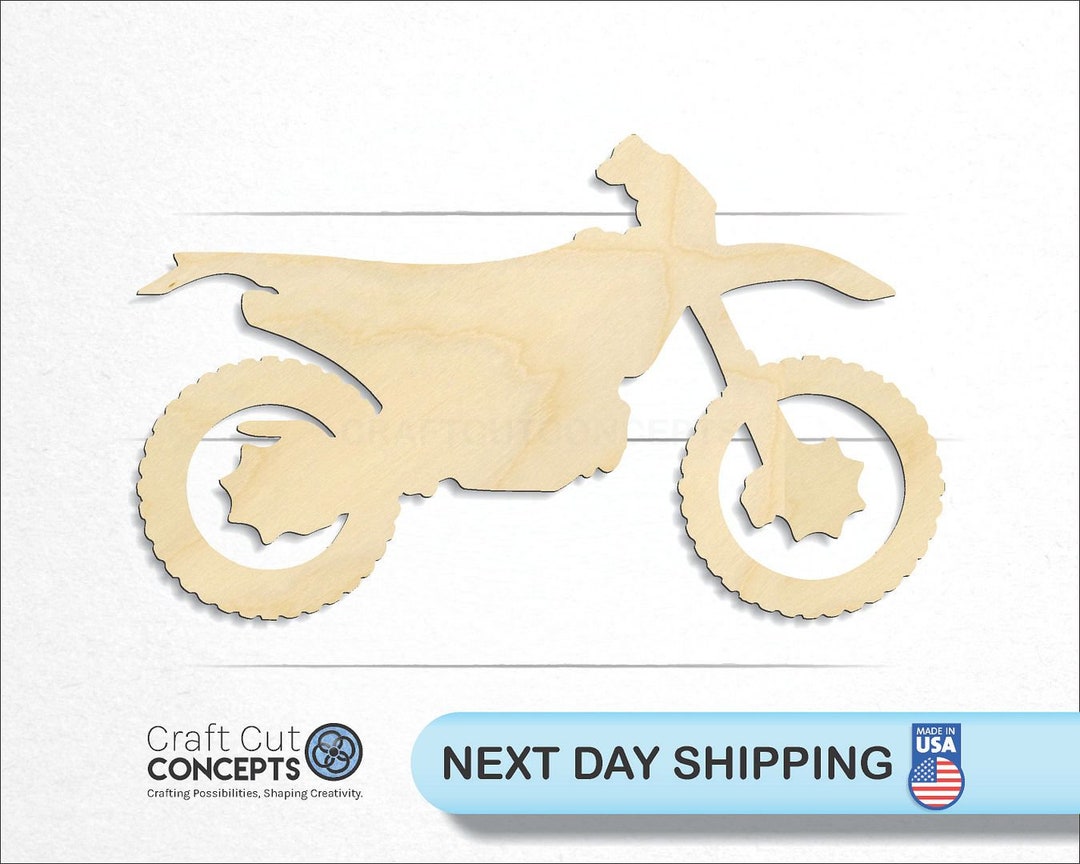 Dirt Bike - Laser Cut Unfinished Wood Cutout Craft Shapes - Etsy