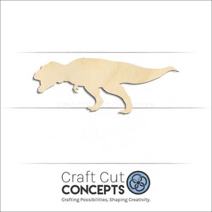 Tyrannosaurus T Rex Dinosaur - Laser Cut Unfinished Wood Cutout Craft ...