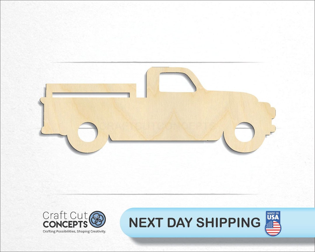 Vintage Pickup Truck - Laser Cut Unfinished Wood Cutout Craft Shapes - Etsy
