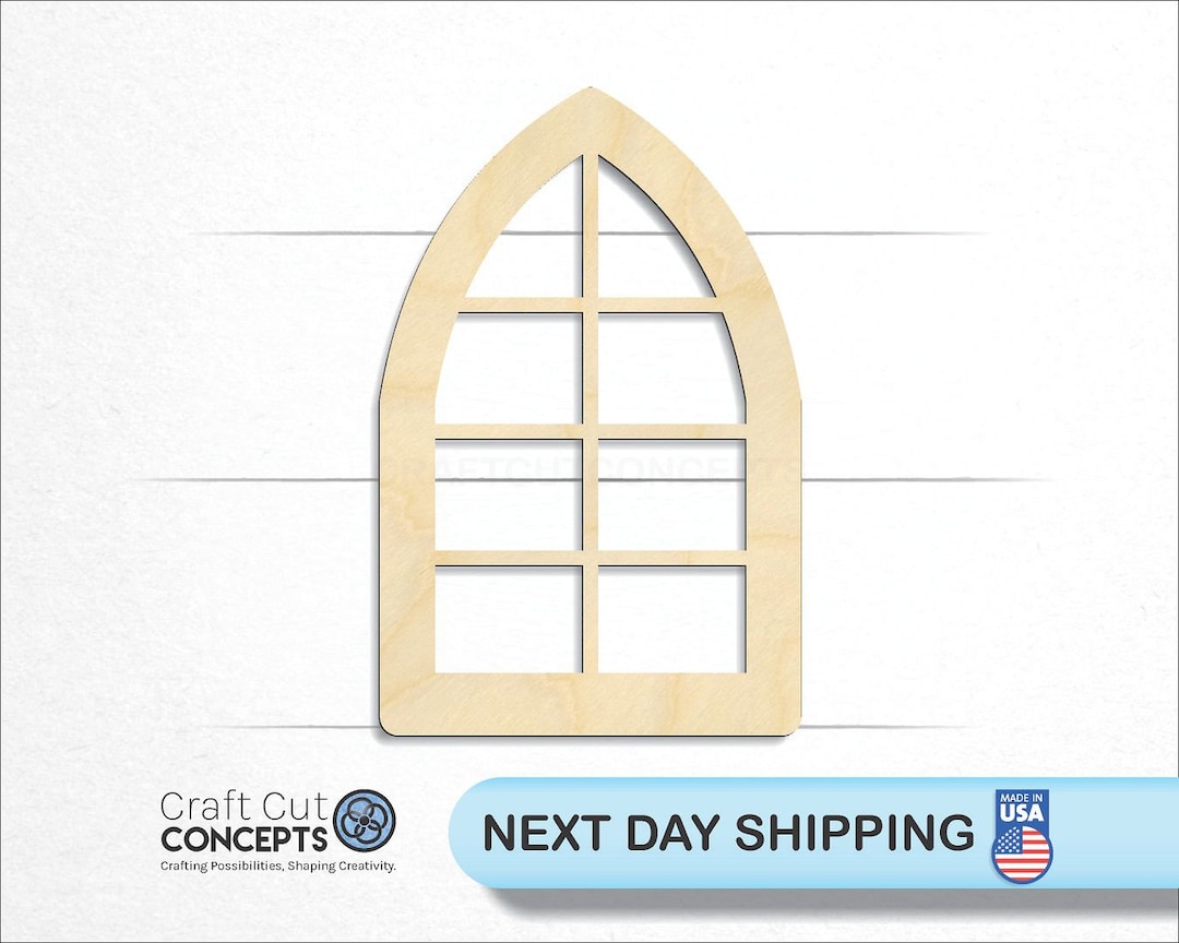 Arched Window - Laser Cut Unfinished Wood Cutout Craft Shapes - Etsy