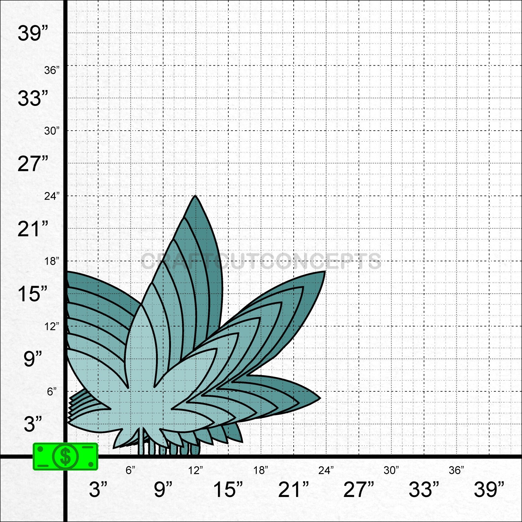 Smooth Cannabis Marijuana Leaf Large & Small Pick Size | Etsy