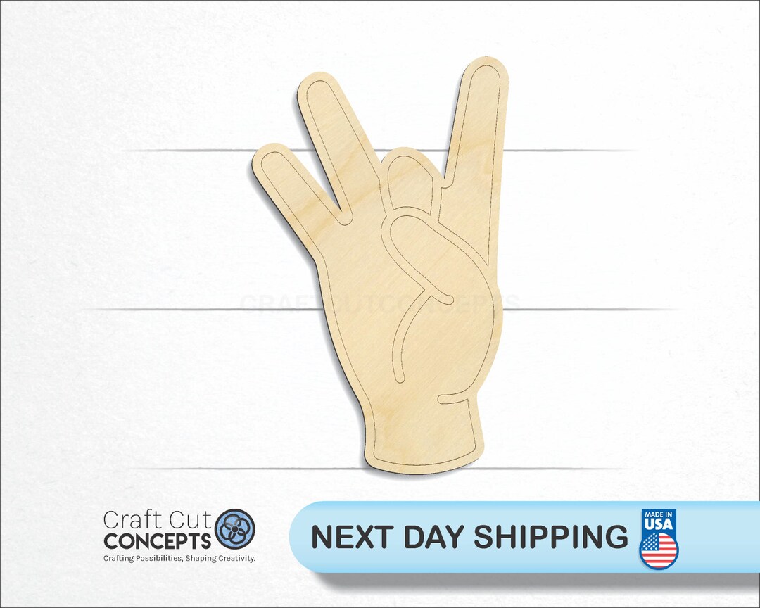 Number 8 Sign Language ASL Cutout - Laser Cut Unfinished Wood Shapes ...