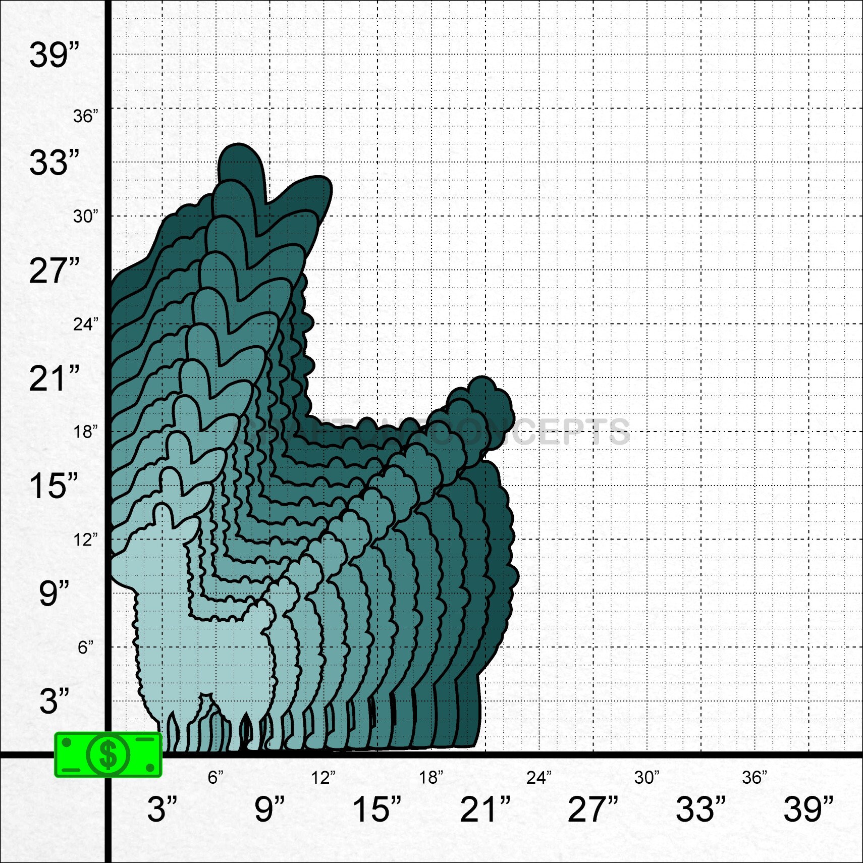 Alpaca Lama Shape Paint by Line Farm Barn Large & Small - Etsy