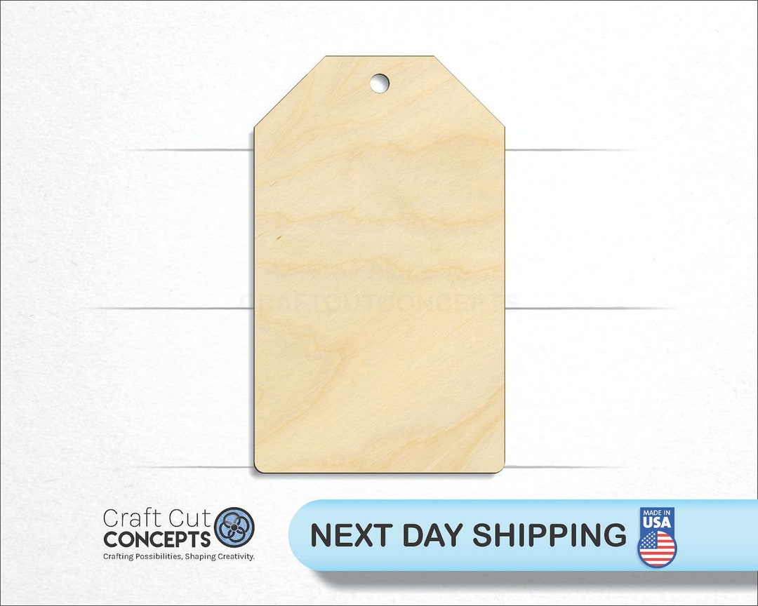 Gift Tag - Laser Cut Unfinished Wood Cutout Craft Shapes - Etsy