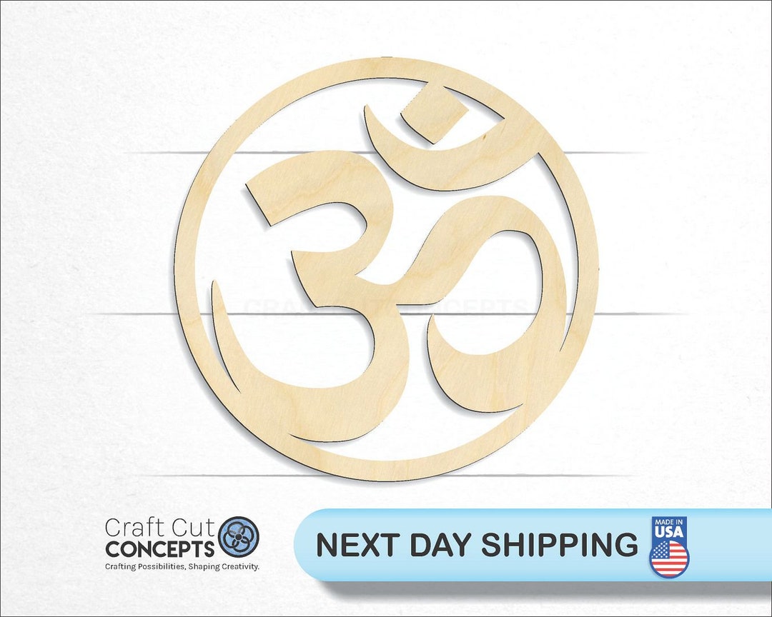 Om Symbol - Laser Cut Unfinished Wood Cutout Craft Shapes - Etsy
