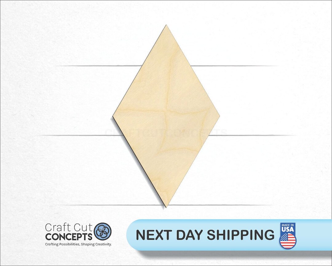 Diamond - Laser Cut Unfinished Wood Cutout Craft Shapes - Etsy