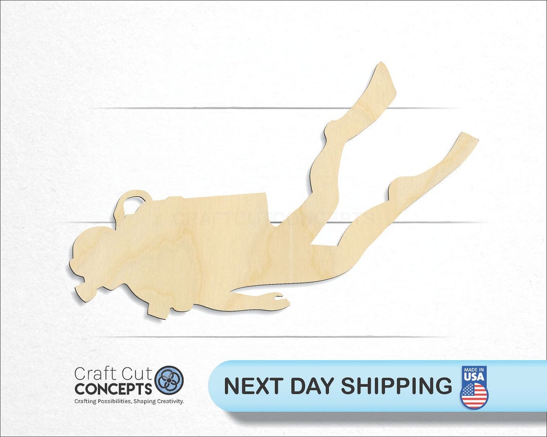 Scuba Diver - Laser Cut Unfinished Wood Cutout Craft Shapes - Etsy