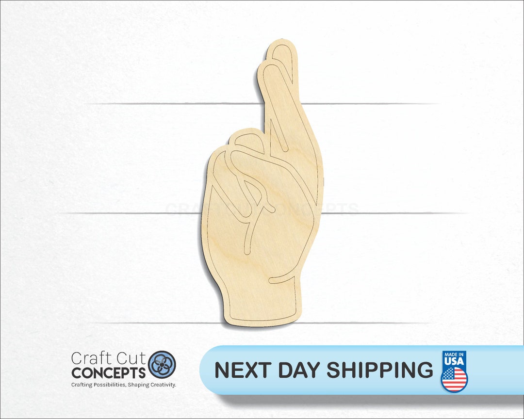 Letter R Sign Language ASL Cutout - Laser Cut Unfinished Wood Shapes ...