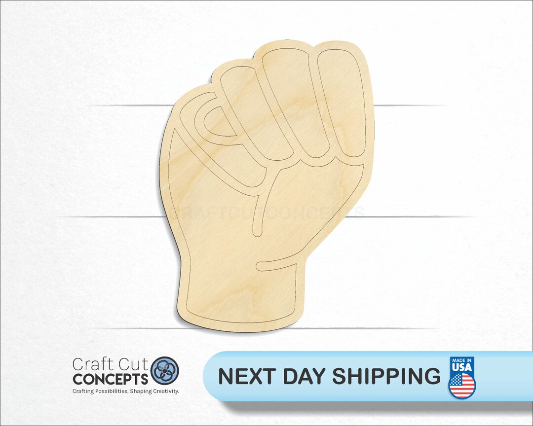 Letter M Sign Language ASL Cutout - Laser Cut Unfinished Wood Shapes ...