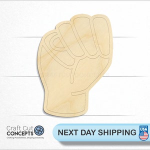 Unfinished Wooden Letter M Sign Language ASL Cutout Laser Cut ...