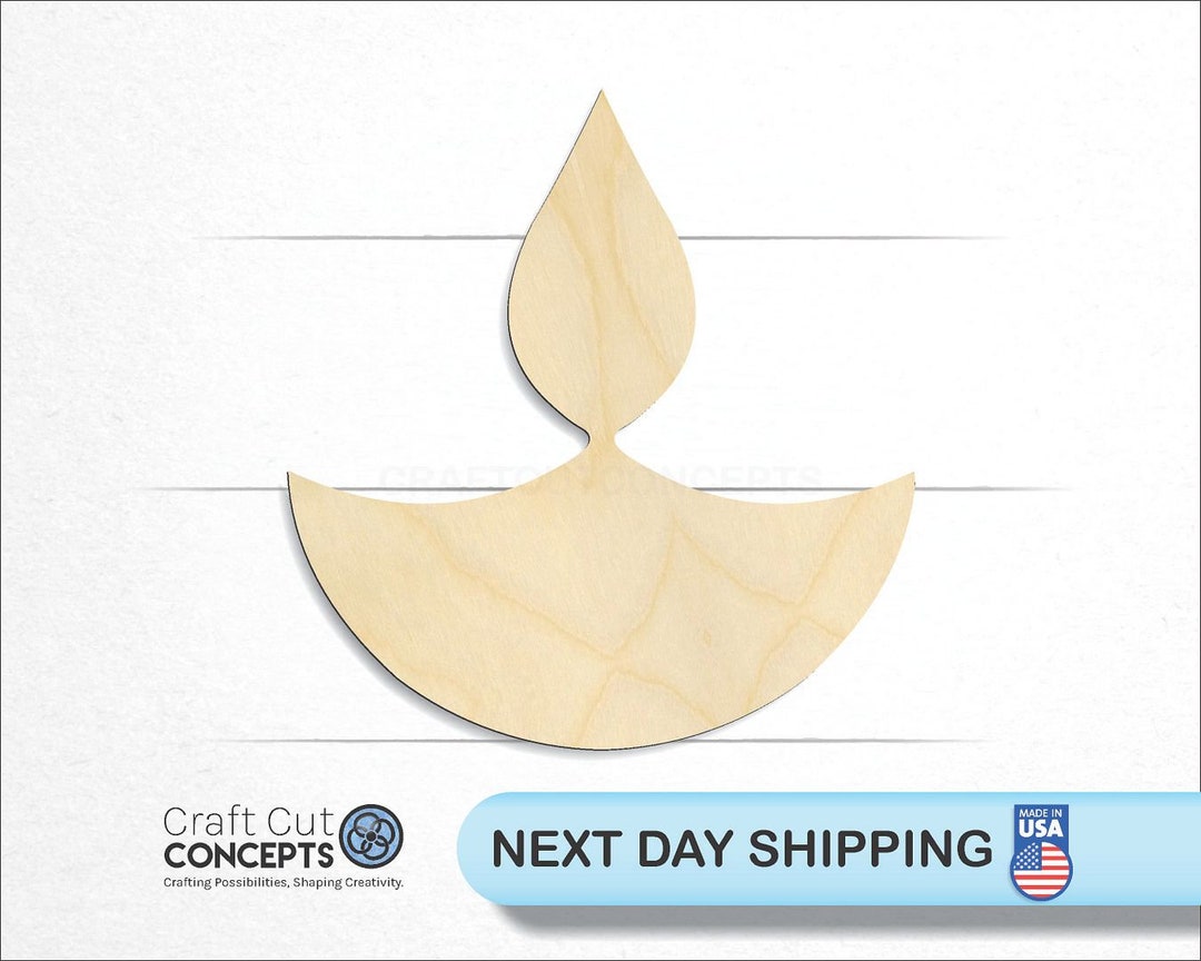 Diya Oil Lamp - Laser Cut Unfinished Wood Cutout Craft Shapes - Etsy